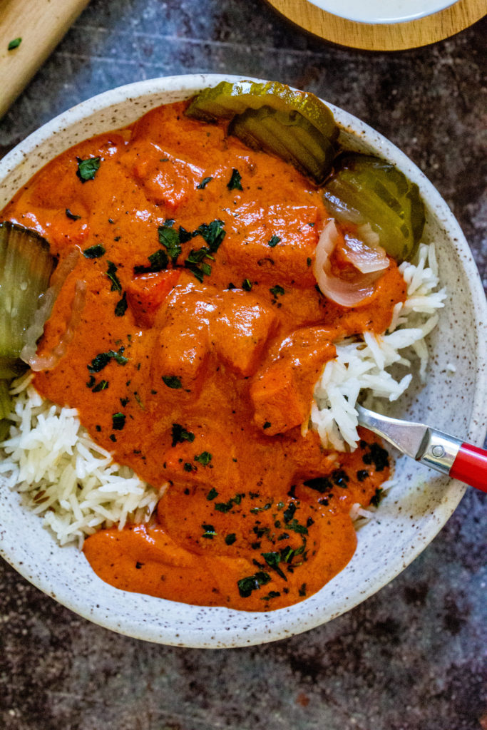 Slow Cooker Feta & Chickpea Masala - My Kitchen Little