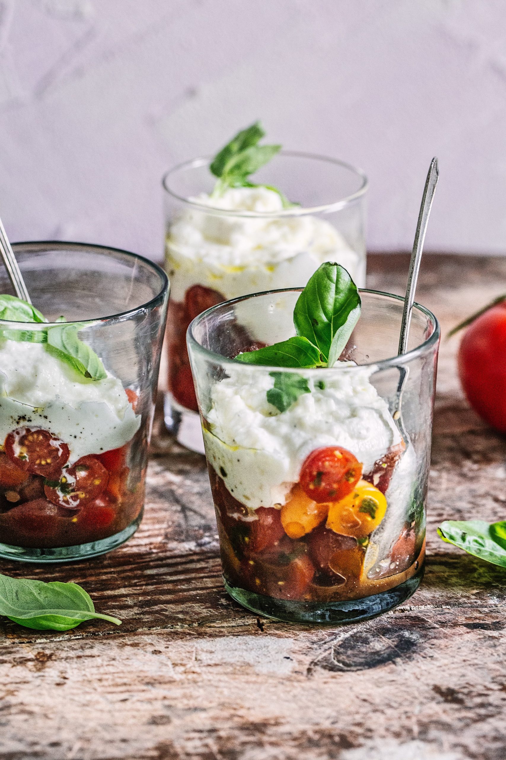 Cloud Caprese Cups (Marinated Tomato Salad with Whipped Mozzarella ...